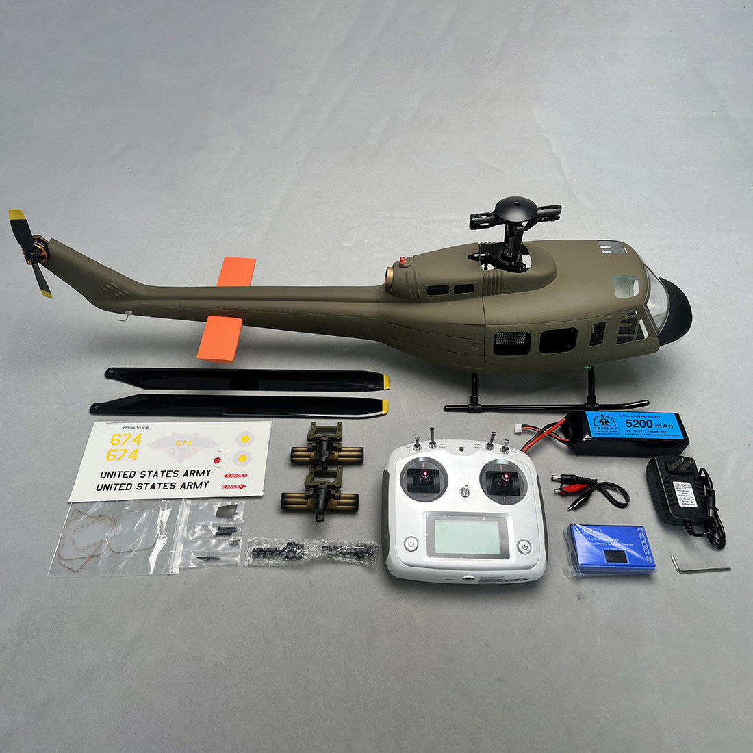 RC Helicopter Roban 470 Size UH-1D ARF RC Helicopter Model 2.4G GPS E ...