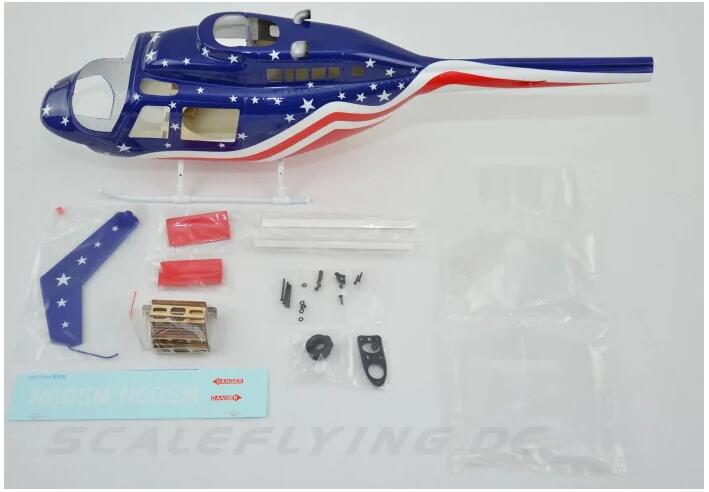 RC Roban Model Helicopter B206 450 Pre-Painted fuselage for 450 Size ...