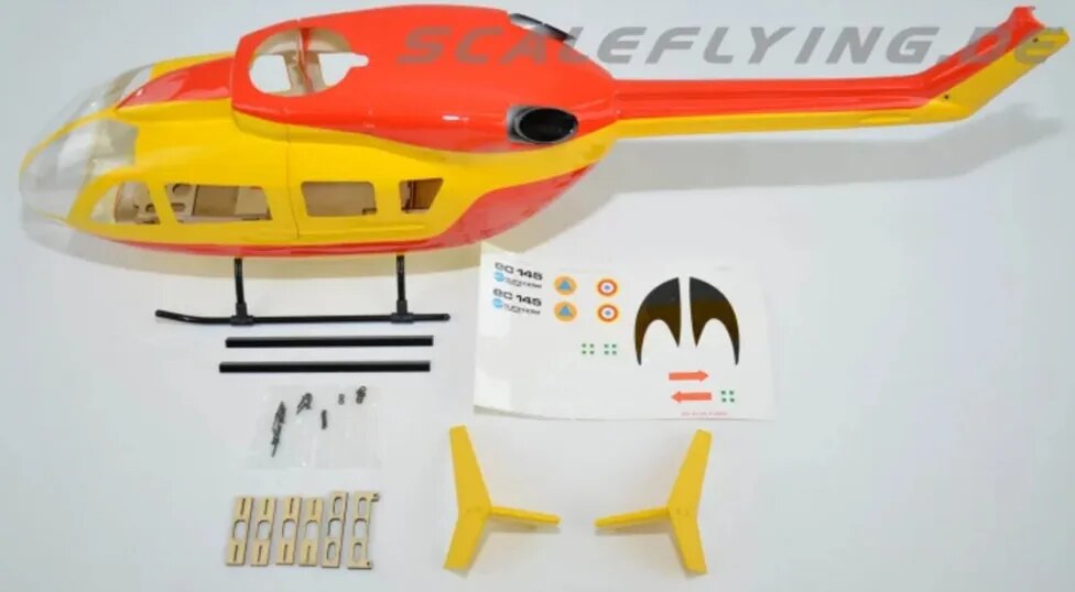 450 Size EC145 Helicopter Scale Fuselage Glassfiber Shell RC Copter ...