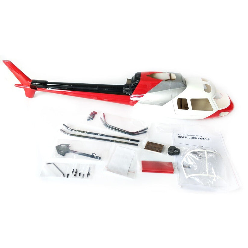 500 Size AS350 Scale Glass Fiber Fuselage Helicopter Shell Cover Roban ...
