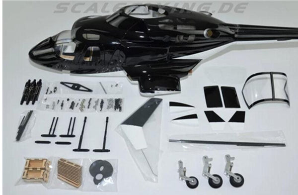 600 Size Airwolf Helicopter Fuselage Glass Fiber Body Copter Cover RC ...