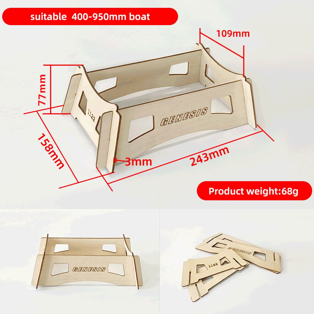 Foldable Wooden Portable Showing Stand Bracket Holder For RC Boat 3 Sizes
