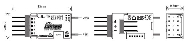 FrSky ARCHER PLUS R6 Receiver 6 High-precision PWM Channel Receivers ...