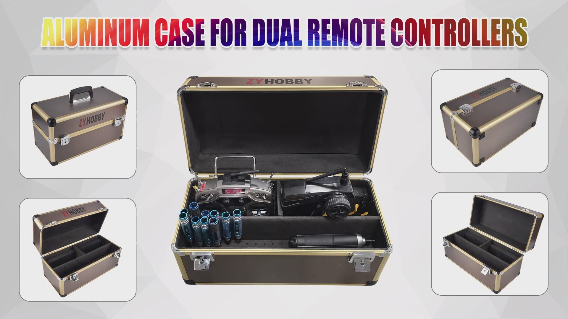 Aluminum Case for Dual Transmitter Tool Box Aluminum Twin/Double Trans ...