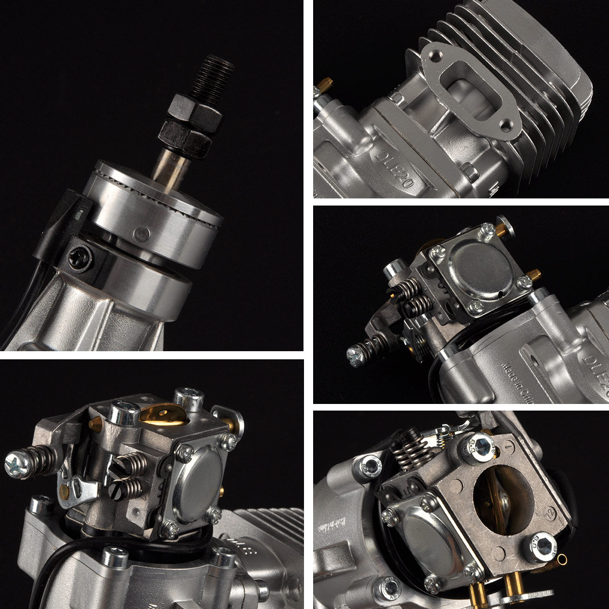 DLE 20CC Single Cylinder Two Stroke Side Exhaust Gas Engine w/ Igniton ...