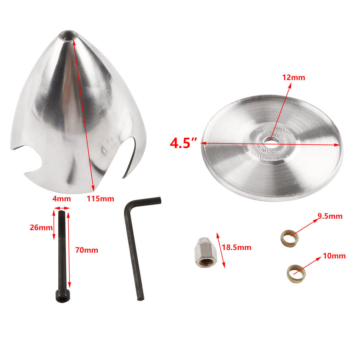 4.5inch / 4 Blades Aluminium Alloy Propeller Spinners